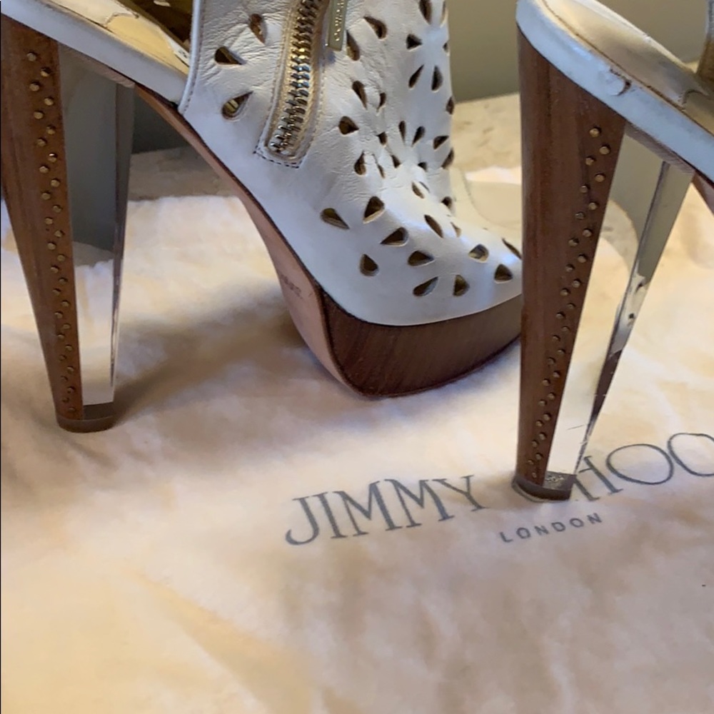 Jimmy Choo Laser Cut Open Toe Platform. - Gem